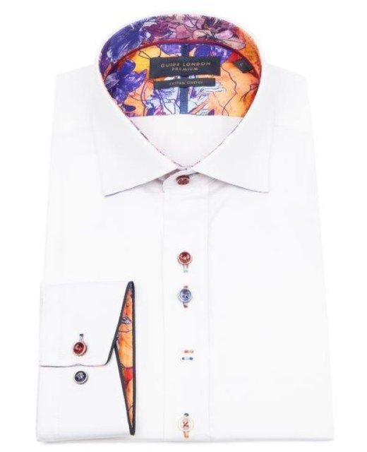 Guide London Long Sleeve Shirt - Mens-Shirts : Sparrows - W24 Guide London