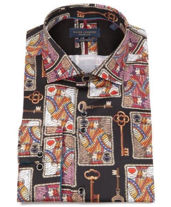 Guide London Long Sleeve Shirt - Mens-Shirts : Sparrows - W24 Guide London