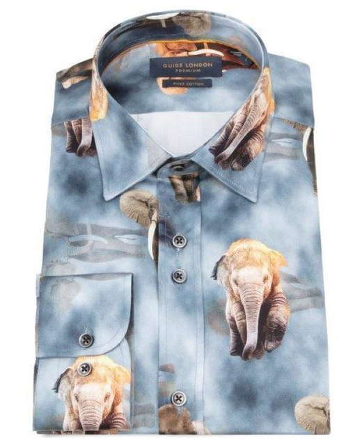 Guide London Long Sleeve Shirt - Mens-Shirts : Sparrows - W24 Guide London