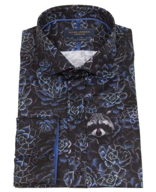 Guide London Long Sleeve Shirt - Mens-Shirts : Sparrows - W24 Guide London